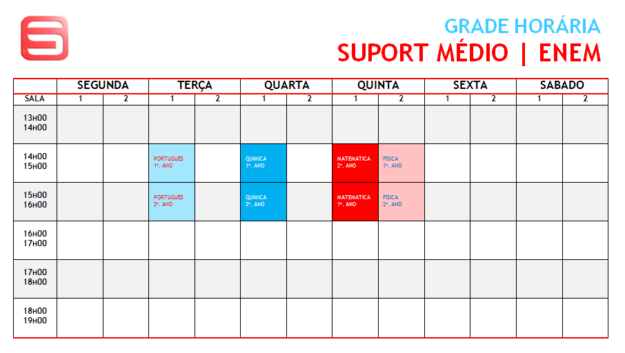 GRADE HORÁRIA :: SUPORT CURSOS